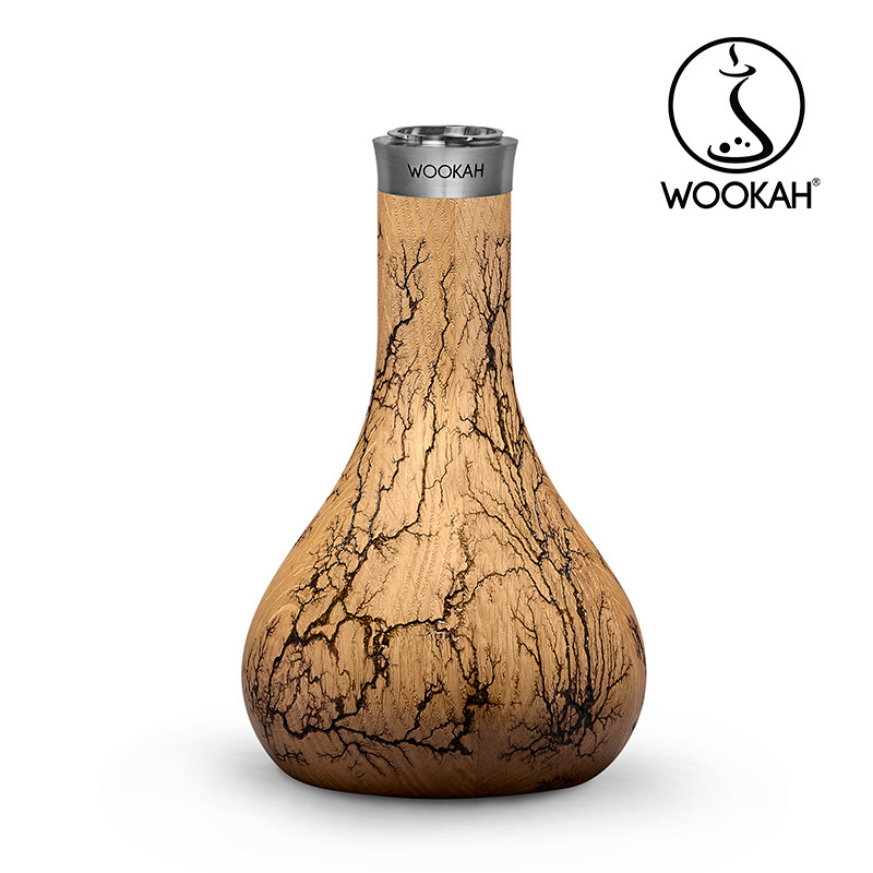 24K Gold-Plated WOOKAH Amber Gold Walnut Set